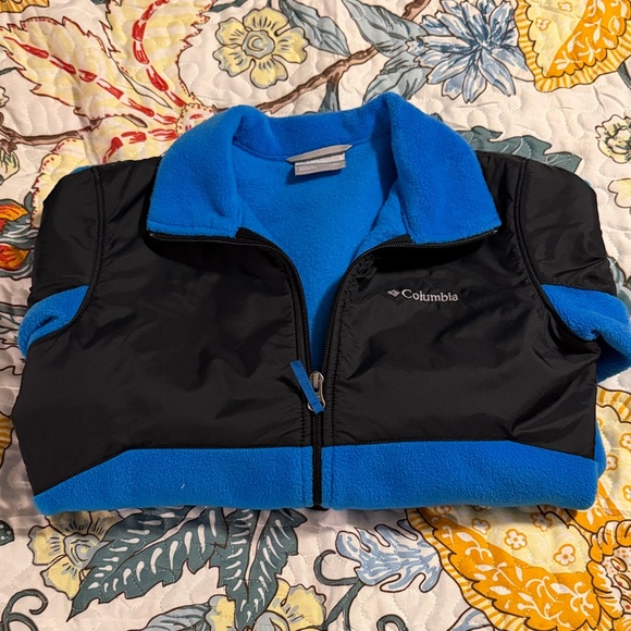 Columbia | Jackets & Coats | Columbia Black And Bright Blue Fleece ...